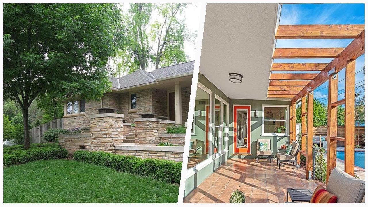 75 Mid-century Modern Concrete Paver Landscaping Design Ideas You'll ...