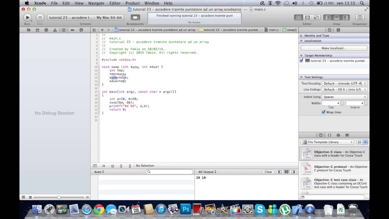 programmazione c - tutorial 23 - Puntatori - Funzione swap - YouTube
