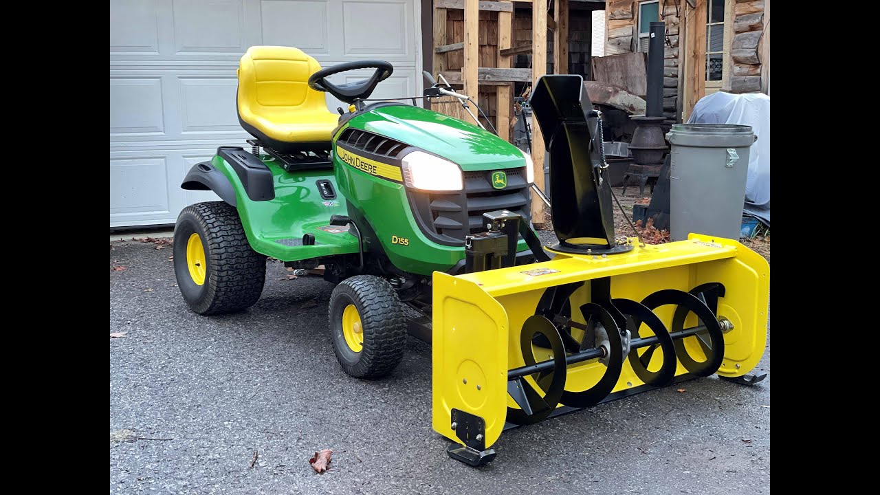 D155 John Deere 2017 Lawn Tractor 48 Deck and 44 Snowblower with Power ...
