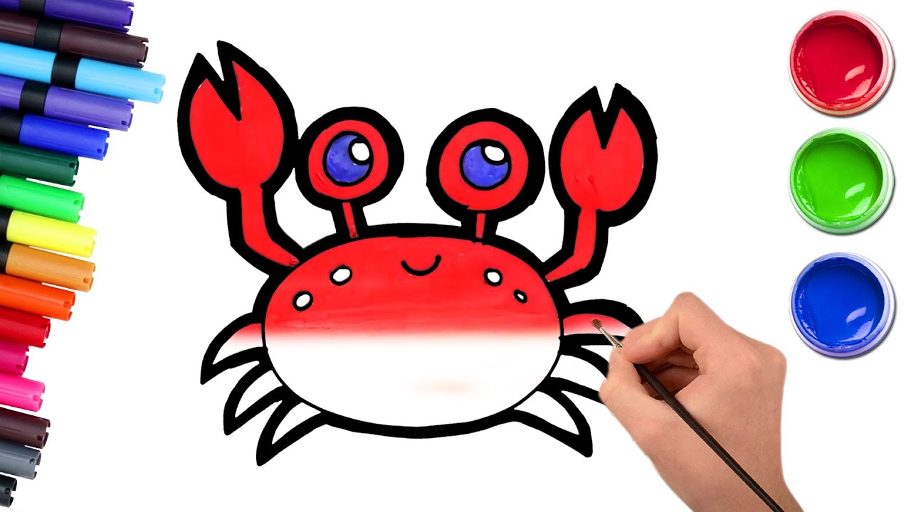 How to Draw an Easy Red Crab | Drawing for Toddlers | Chiki Doodle ...