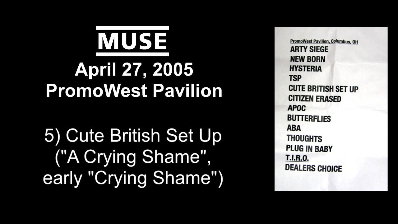 Muse Columbus 4/27/2005: 05 Crying Shame (early version) - YouTube