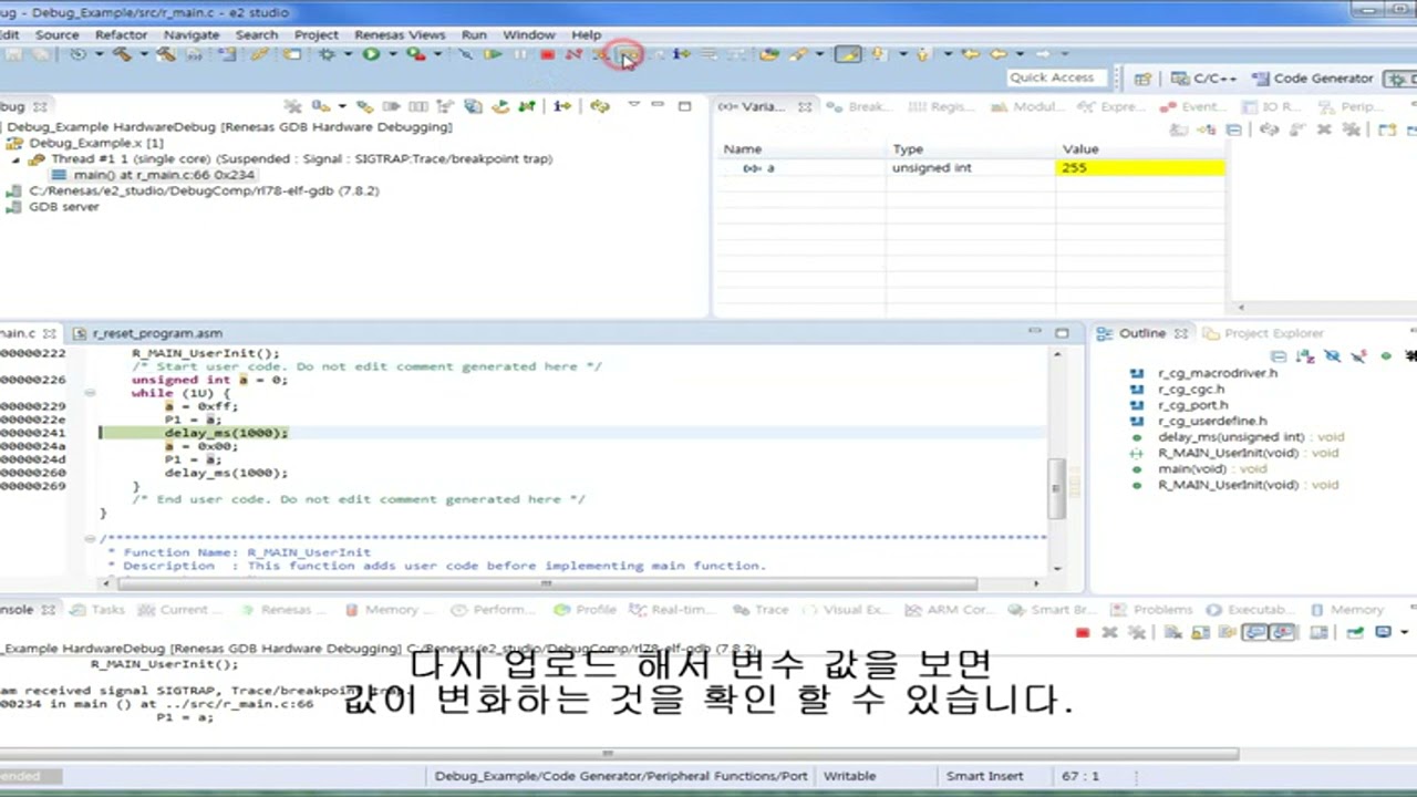 E2Studio Debugging with Renesas RL78 G13 - YouTube