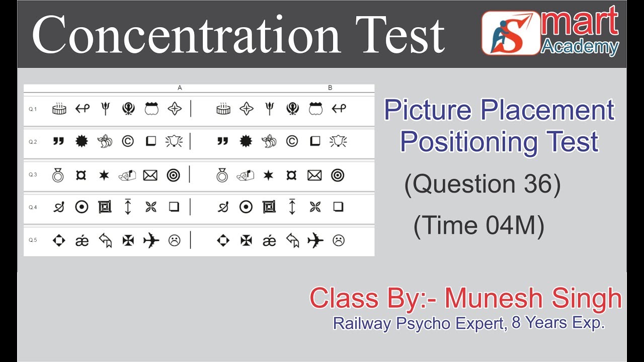 ALP Psycho Online Class ll Concentration Test ll Picture Placement Test ...