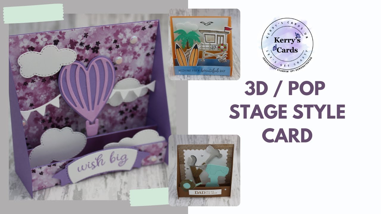3d card | Pop up fun card | Stage style card | Kerry's Card's UK - YouTube