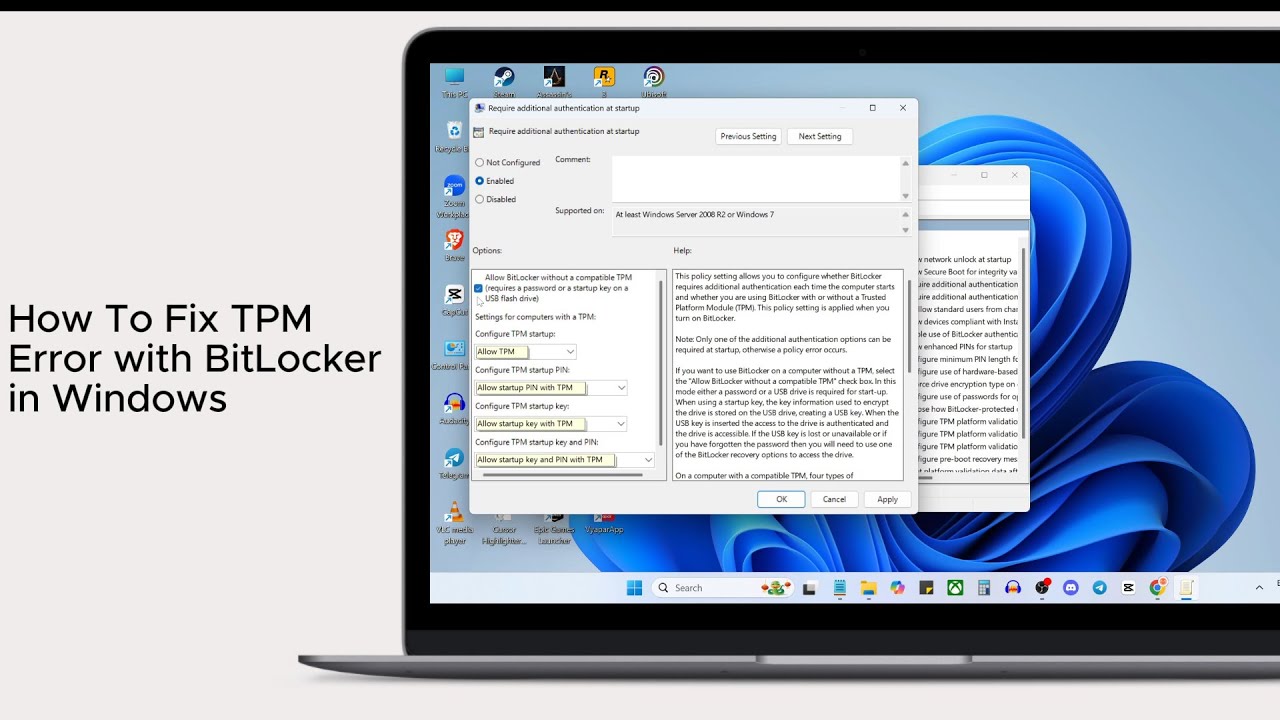 How To Fix TPM Error with BitLocker in Windows - YouTube