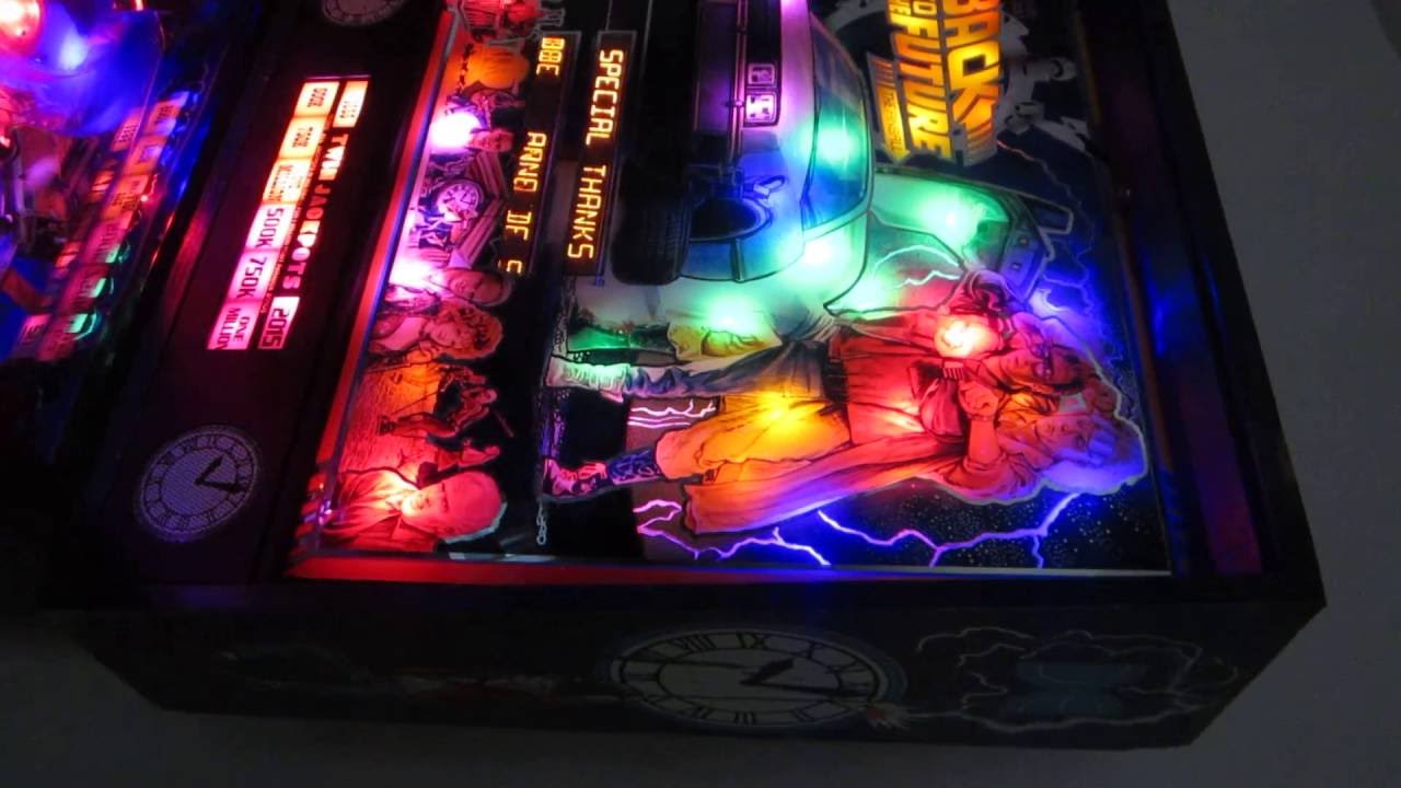 Back to The Future Arcade Pinball Machine with custom LED light kit ...