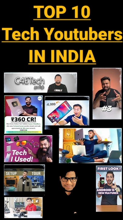 Top 10 Tech YouTube Channels in India #tech #youtuber #shorts #like #share #india #gaming # ...