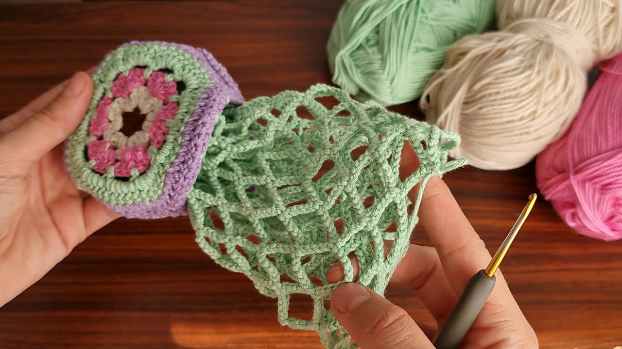 SURPRİSE😉 Crochet mesh bag that does not take up space to make your ...