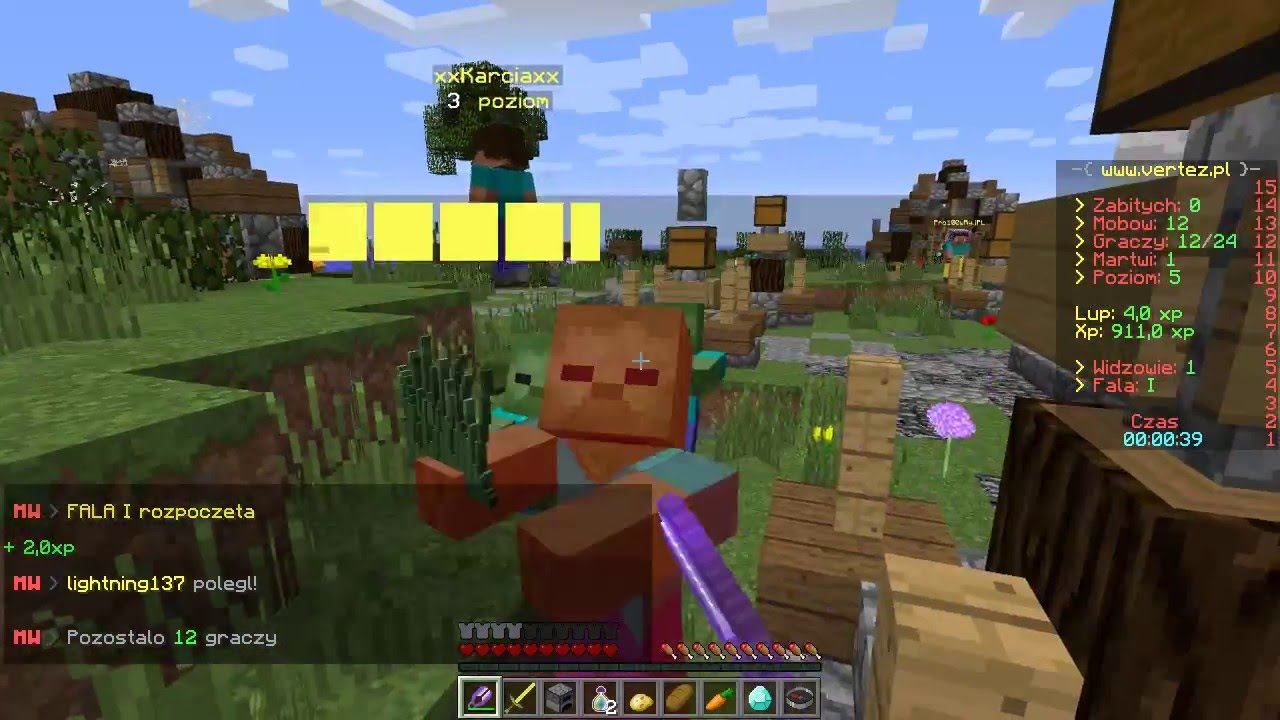 Minecraft Mob Wars na serwerze vertez.pl - YouTube