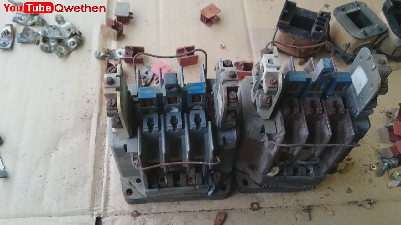 Removing silver contact magnetic circuit breaker relay. Magnetic switch ...