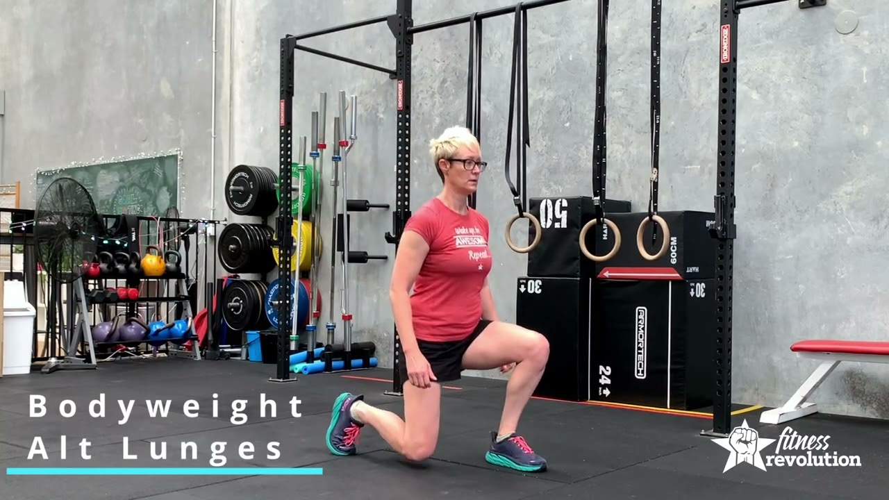 Bodyweight Alt Lunges - YouTube