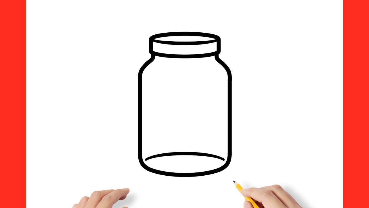 How to draw a POT step by step / drawing glass jar easy - YouTube