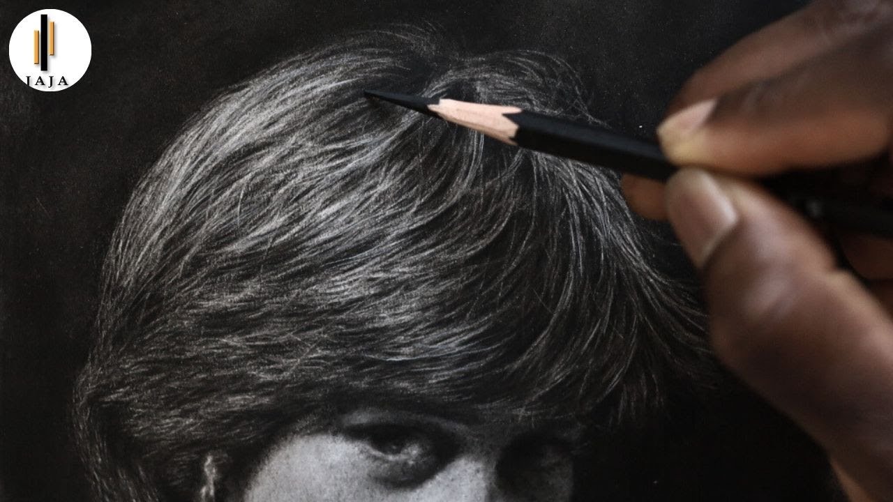 How to draw realistic hair in 3 minutes. | Step by Step Tutorial ...