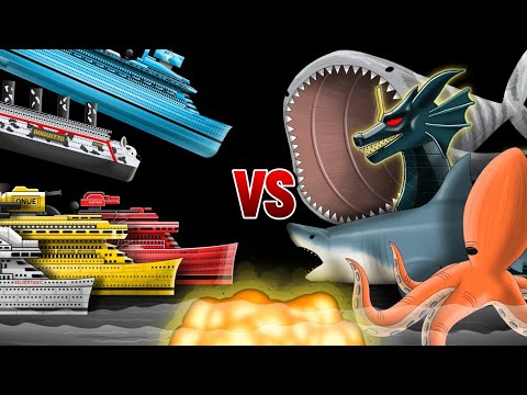 Sea Monsters vs Ships & Warships 🚢⚓️⭐️ Full Animation