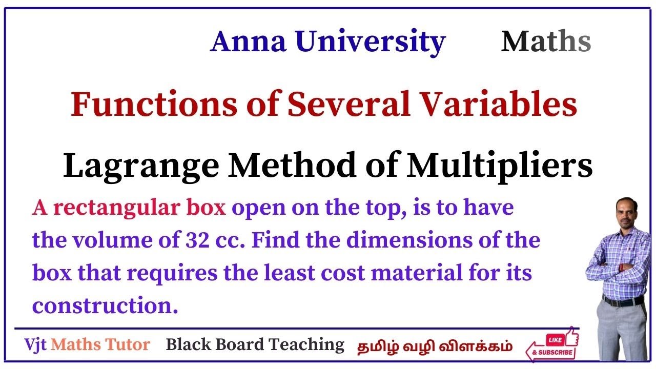 Lagrange method of multipliers | MA3151 | MA25C01 | Applied Calculus ...