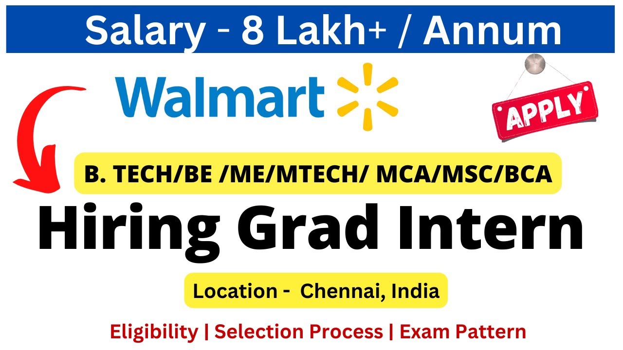 Walmart Off Campus Drive for Fresher | Grad Intern | Salary 8 LPA+ #freshersjobs #walmart - YouTube