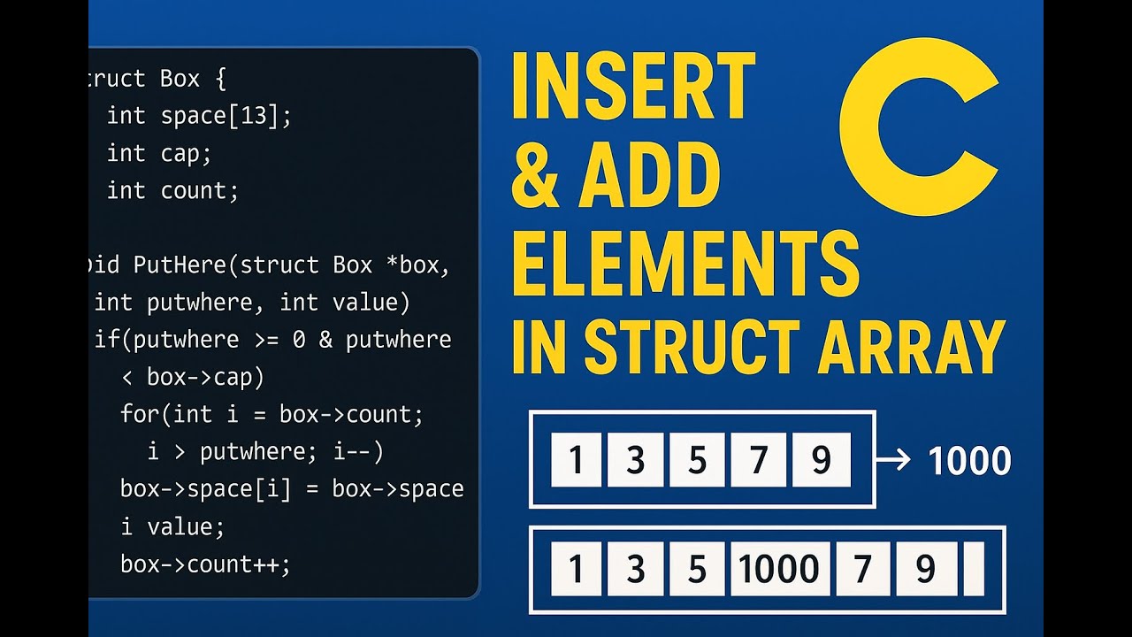 C Programming Tutorial | Insert & Add Elements in Struct Array (With Example Code) - YouTube