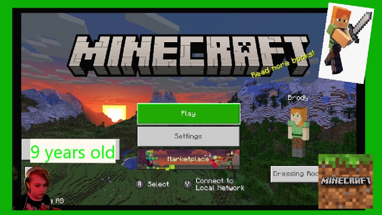 9 year old playing minecraft ep1 - YouTube