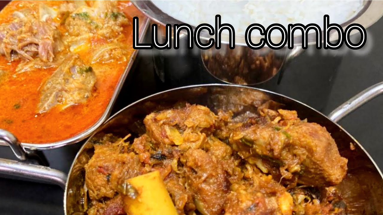 lunch combo Recipes/ Mutton kulambu Recipe in tamil/ Mutton thokku/ Non ...