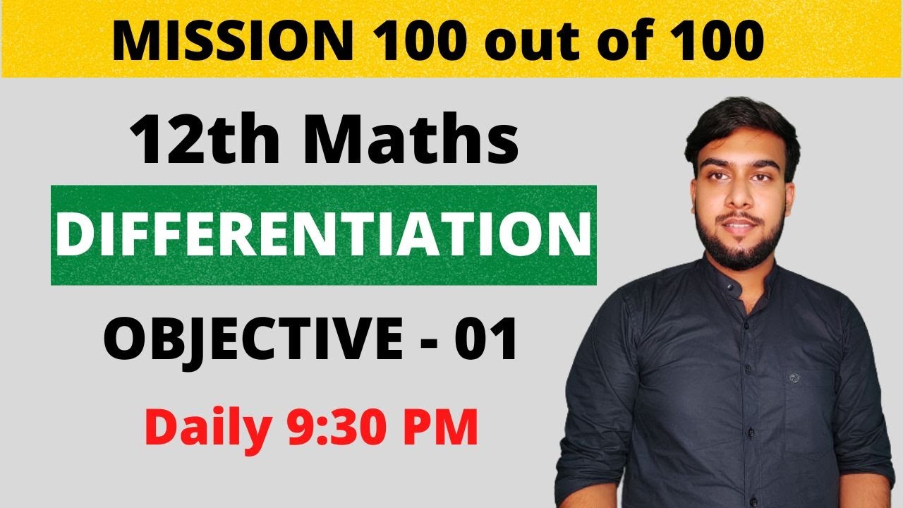 12th Maths | Differentiation most important objective question for 2023 ...