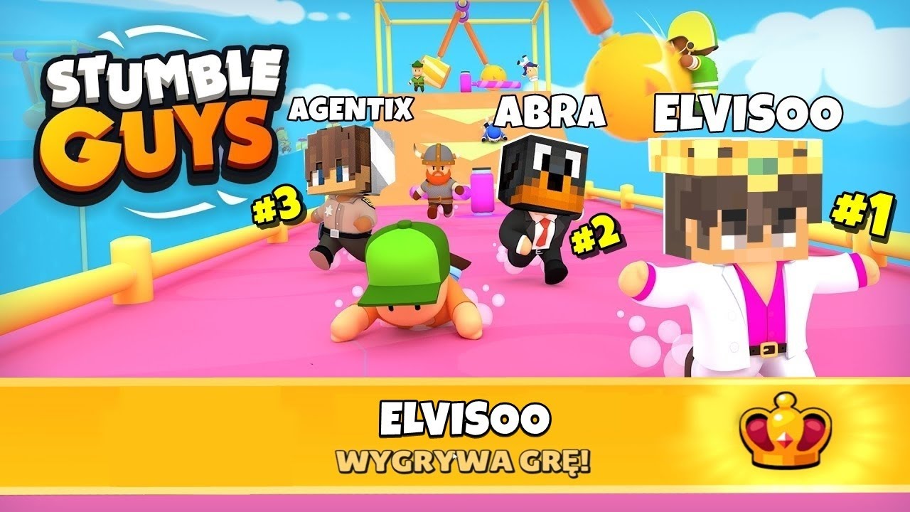 MOJA PIERWSZA GRA w STUMBLE GUYS z ABRA i AGENTIX! - YouTube