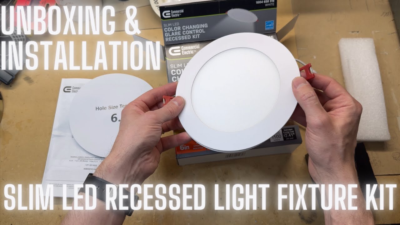 Unboxing and installation of slim LED recessed light fixtures - YouTube