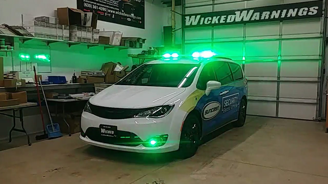 Chrysler Pacifica Electric Mini Van Security Vehicle Lights - YouTube