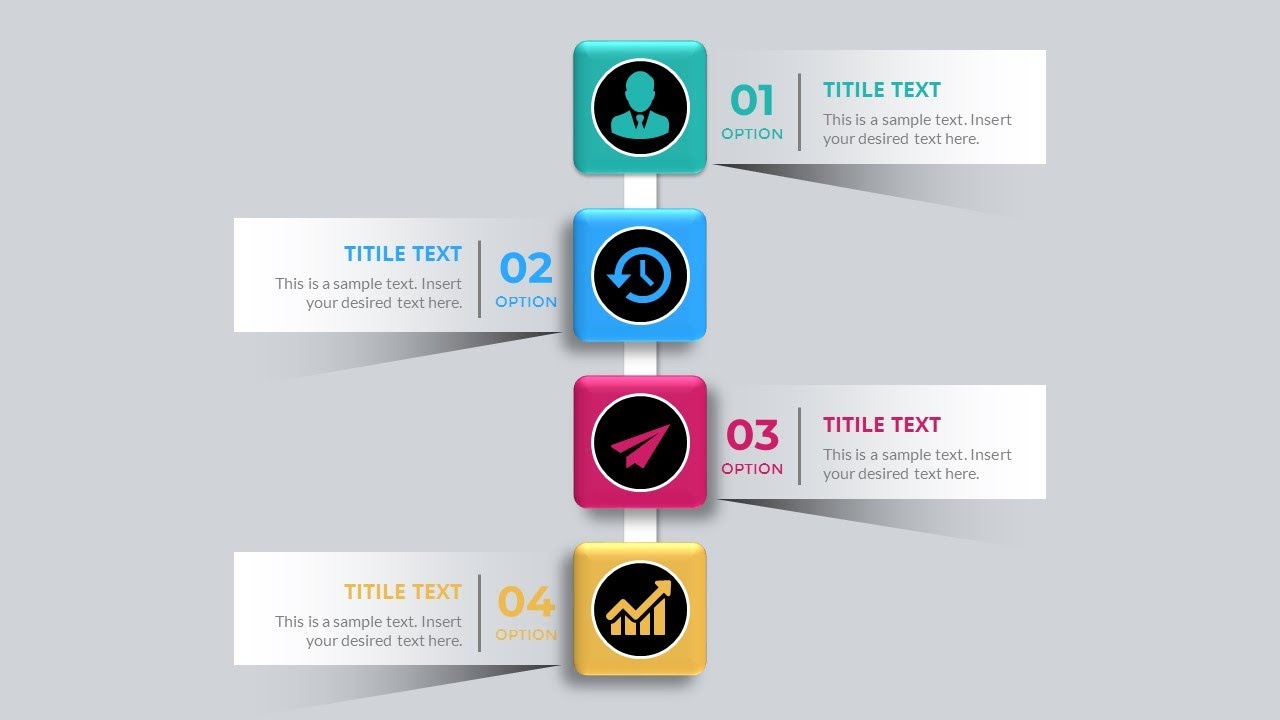 Slide Design 4 Step Rectangular Infographic di Powerpoint - YouTube