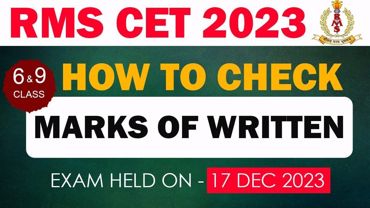 RMS CET 2023: How to Check Written Exam Marks for Class 6 & 9 | RMS CET ...