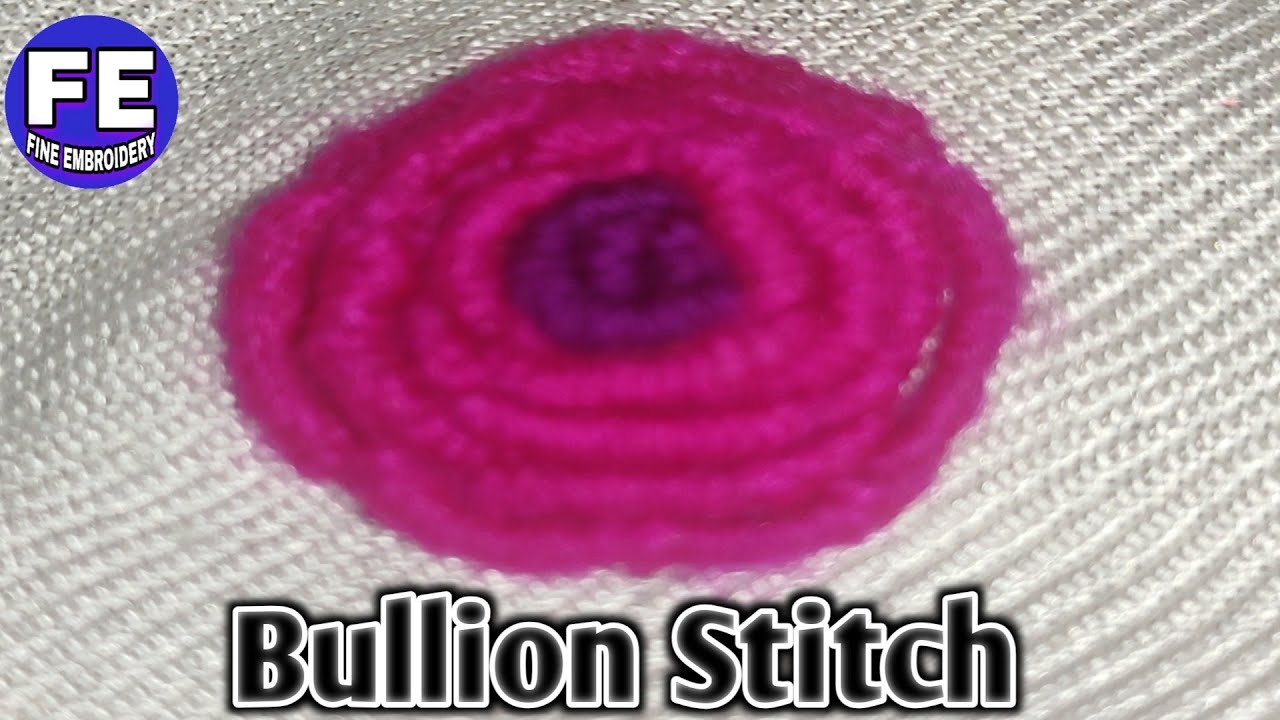 Bullion Stitch, hand embroidery, bullion stitch rose flower design ...