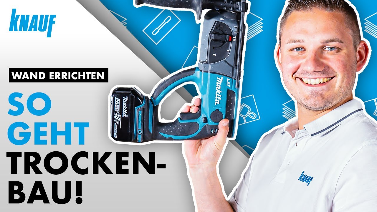 Trockenbauwand bauen - Teil 3: Beplanken mit Gipsplatten - YouTube