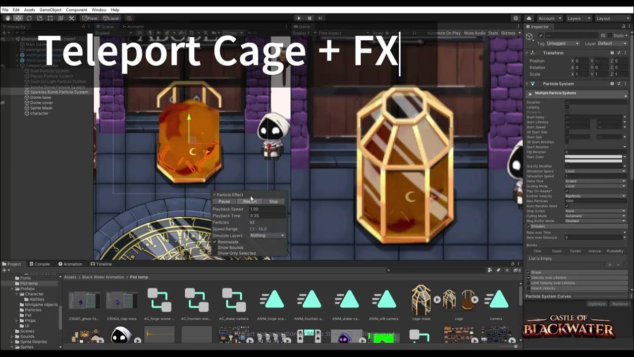 2D Animation | Teleport Cage | Castle of Black Water | Unity - YouTube