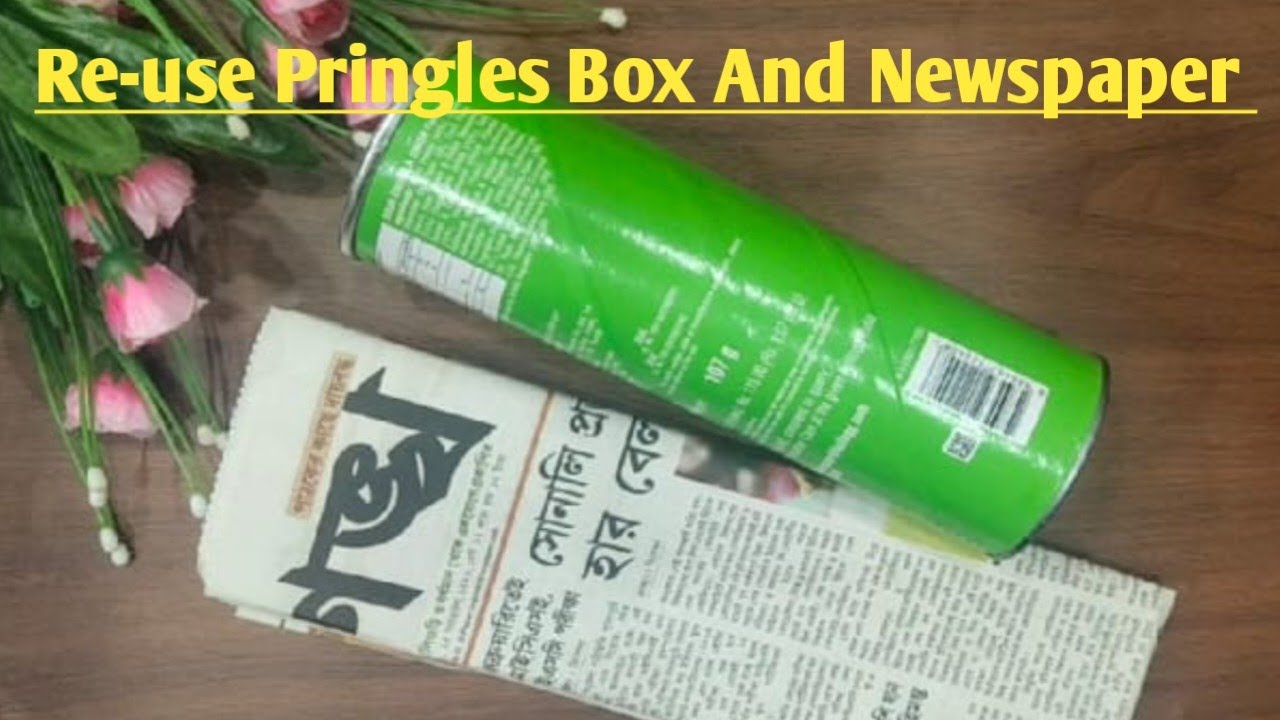 Beautiful DIY Reusing Pringles Box And Newspaper - YouTube