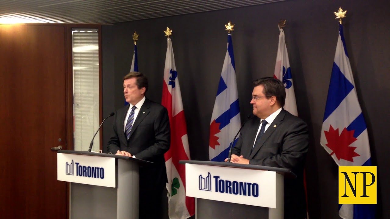 Mayor John Tory jokes about bringing Stanley Cup to Toronto. - YouTube