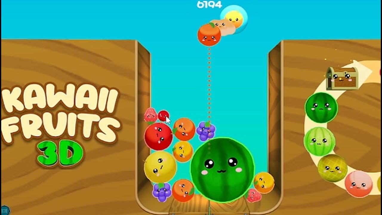 Kawaii Fruits 3D【 Poki 】スイカゲーム #36 - YouTube