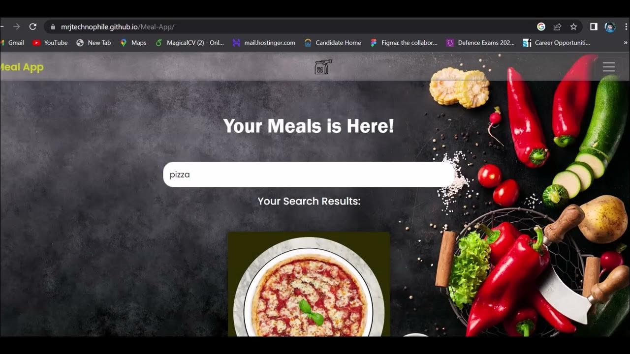 Meal App Project - Using HTML | CSS | JavaScript by Coding Ninjas - YouTube