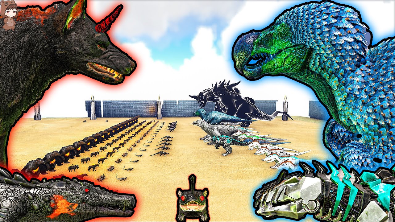 50 Demonic Dinos VS Mod Creatures | ARK Mod Battle Ep.278 - YouTube