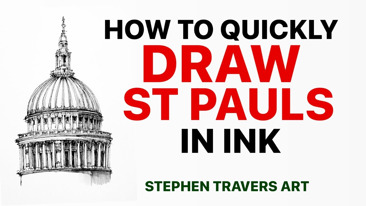 How to Quickly Draw St Pauls in Ink - YouTube