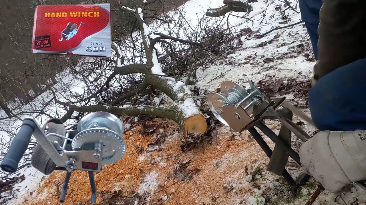Hand Winch pulling tree - YouTube