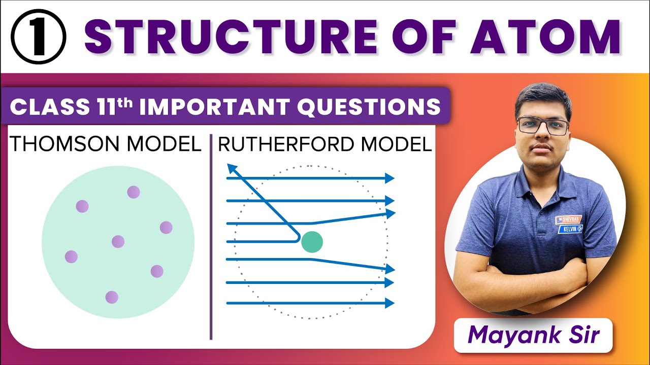 #1 | Structure of Atom Important Questions on Thomson & Rutherford ...