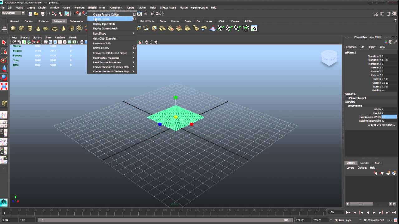 How to Cloth Simulation in Autodesk Maya. - YouTube