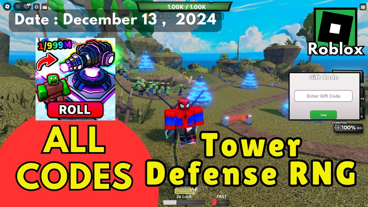 *ALL Codes Work* Tower Defense RNG Roblox, December 12, 2024 - YouTube