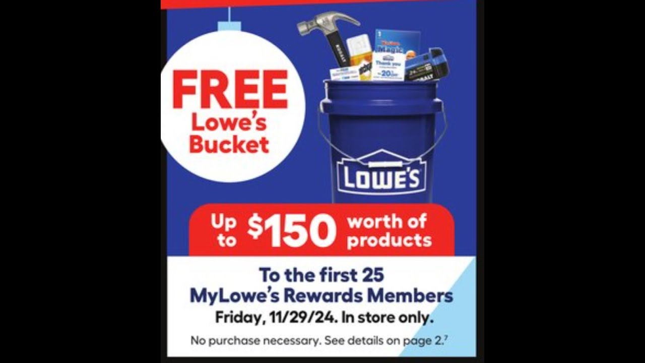 Lowe's Free Bucket Doorbuster - Black Friday 2024 - What's Inside - YouTube