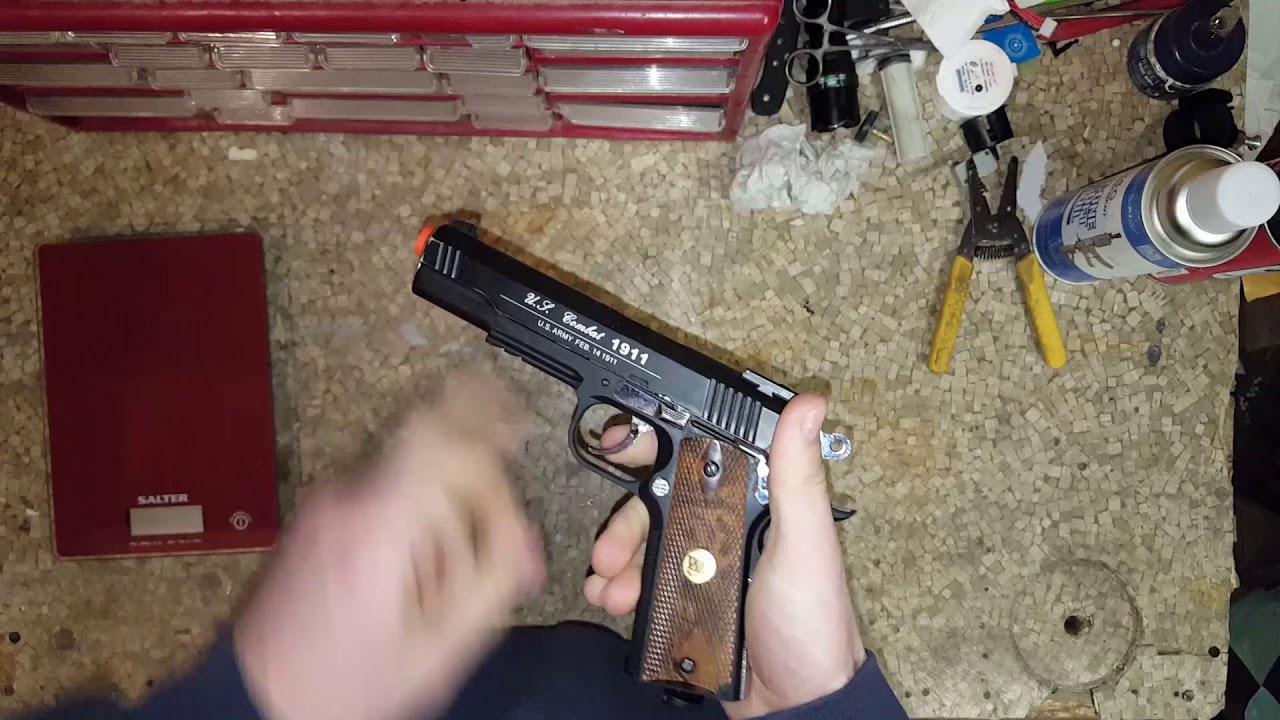 Airsoft WinGun 1911 review, specs, howto, cautions and info. - YouTube