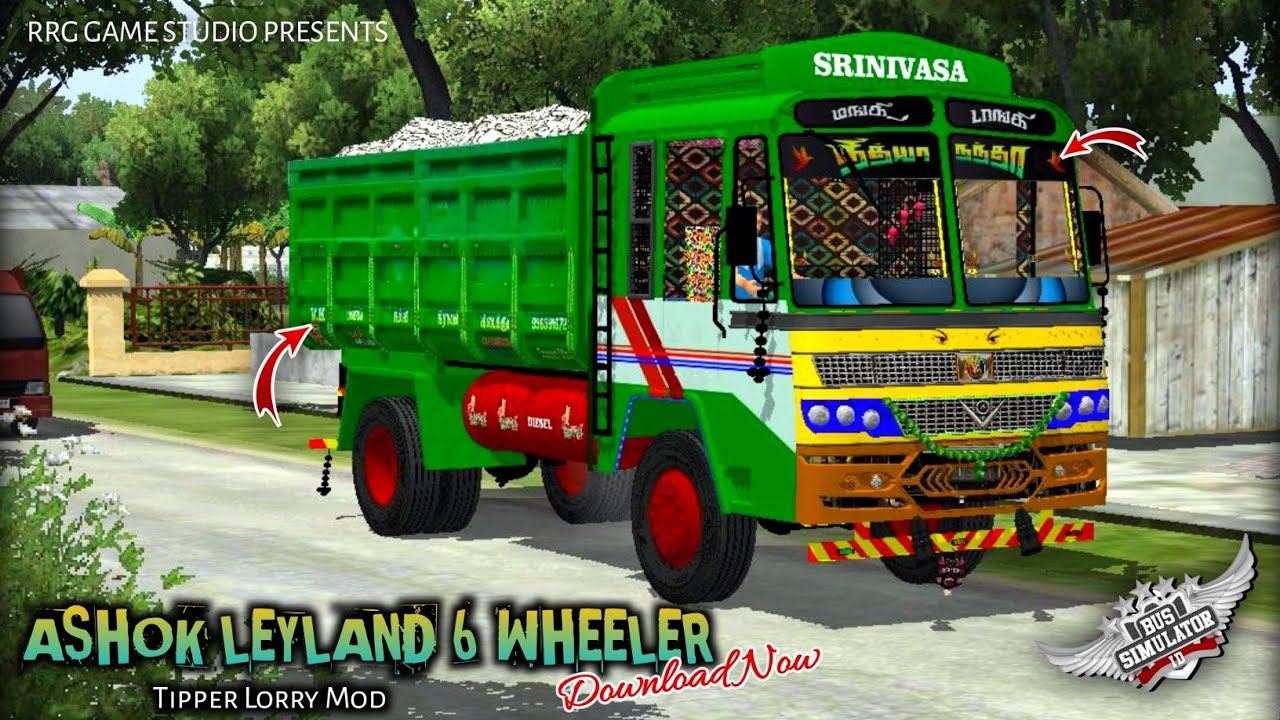 🤩🔥New Ashok Leyland 6 Wheeler Tipper Lorry Mod for Bussid v4.1.1 ...