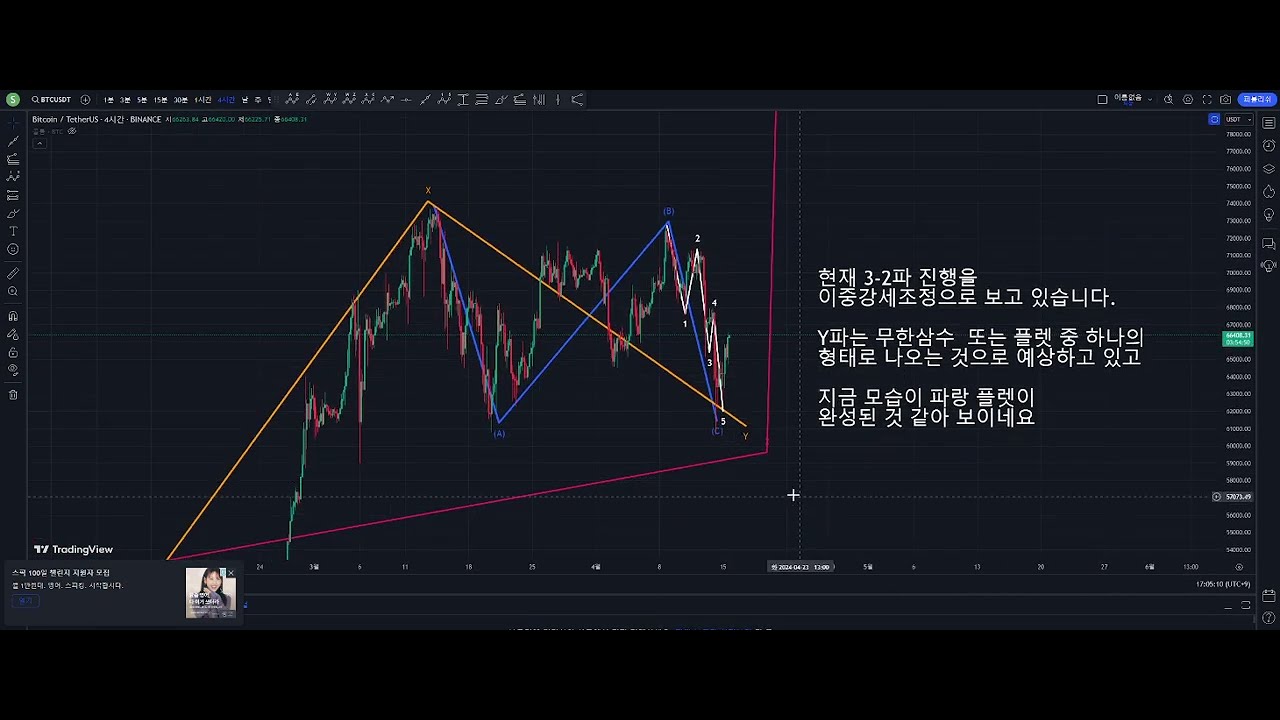 비트코인 글렌닐리 Counting details ( Running Double Three Correction) Y wave? - YouTube