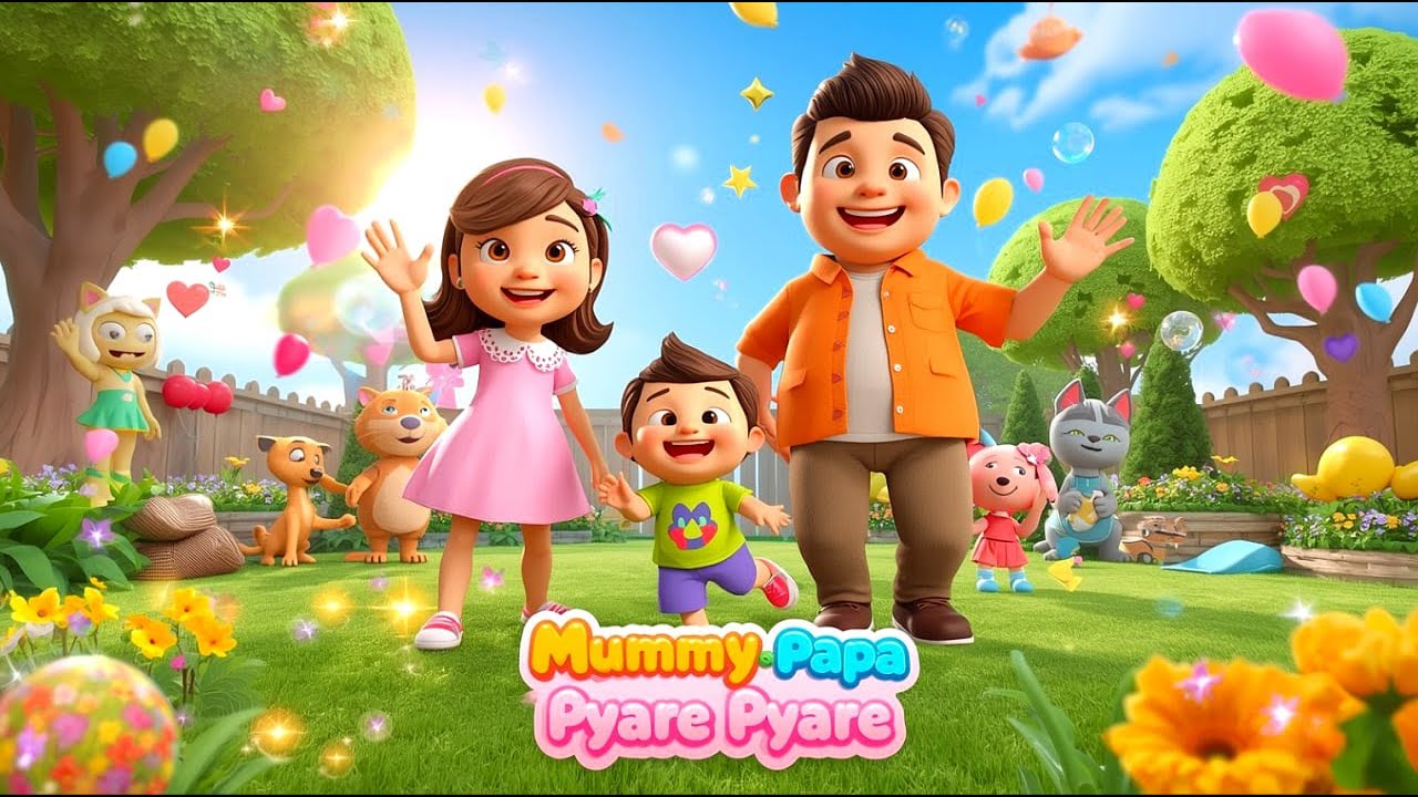 Mummy Papa Pyare Pyare | Fun & Happy Kids Rhyme | Family Song for ...