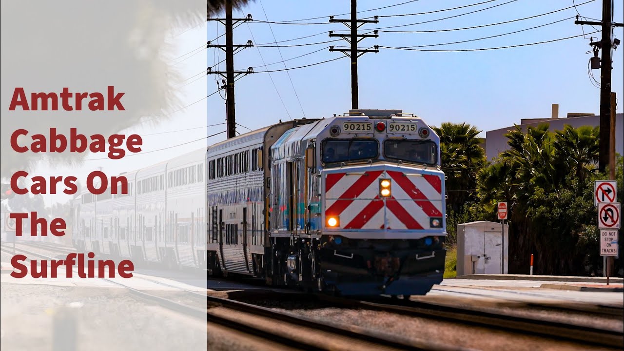 4K: Amtrak California Cabbage Cars On The Surfline - YouTube