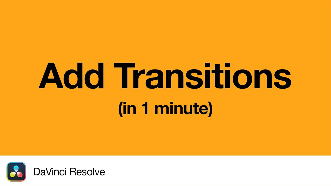 How To Create Transitions In Davinci Resolve 1 Minute Tutorial Youtube