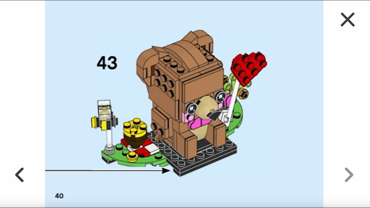 LEGO Valentine's Bear BrickHeadz 40379 Building Instructions - YouTube